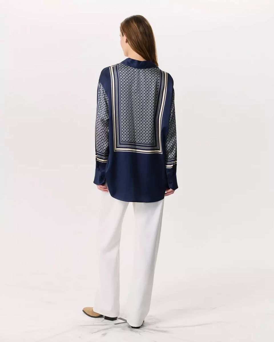 Rag & Bone Jessica Scarf-Print Satin Shirt – INSYLESTORE